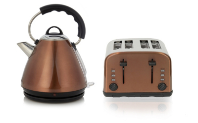 George Home Pyramid Kettle & 4 Slice Toaster Range - Copper | Kettles ...
