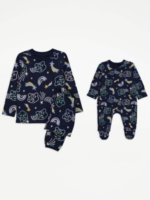 Children In Need Pudsey Star Navy Pyjamas & Sleepsuit | George at ASDA