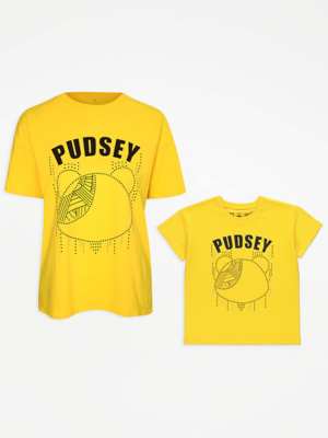 Children In Need Yellow Pudsey Family T-Shirts | George at ASDA