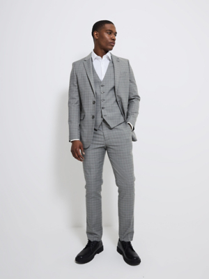Grey Checked 3 Piece Suit | George at ASDA
