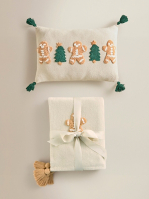 Natural Gingerbread Christmas Soft Furnishings Range | George at ASDA