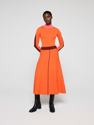 Roksanda Colour Block Knitted Jumper and Midi Skirt Outfit | George at ASDA