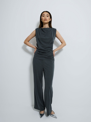Slate Blue Draped Sleeveless Top and Trousers Co-ord | George at ASDA